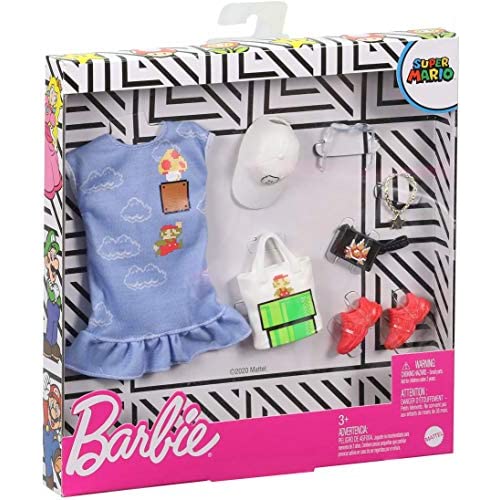 Barbie Doll Clothes Super Mario Inspired Dress and Accessories – Square ...