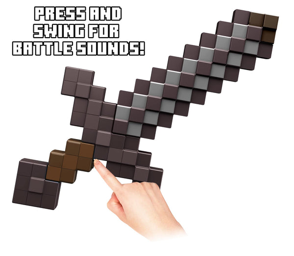 Minecraft Toys, Deluxe Netherite Sword with Lights and Sounds, Kid-siz ...