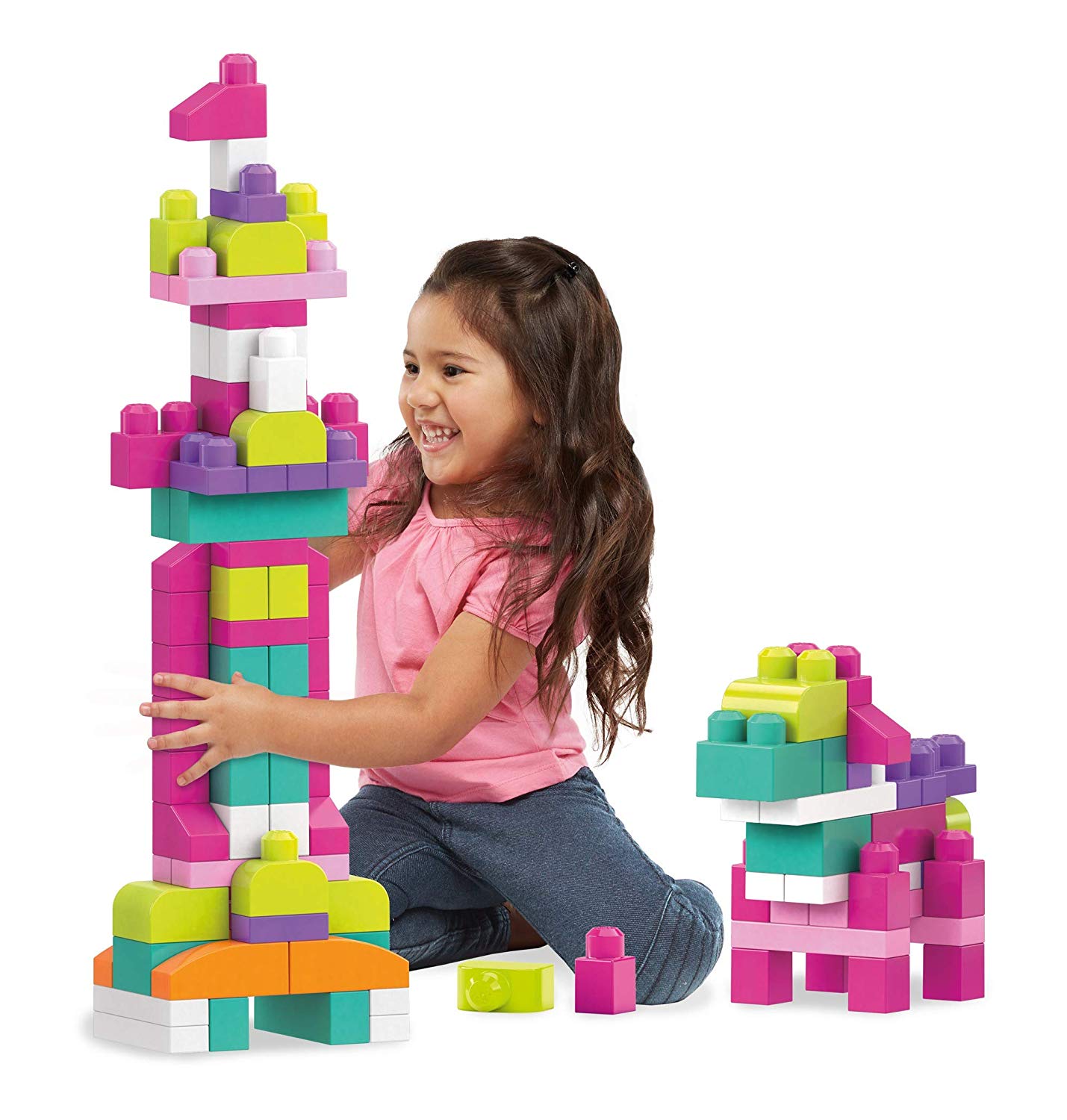 Mega Bloks Big Building Bag, Pink, 80 Piece – Square Imports
