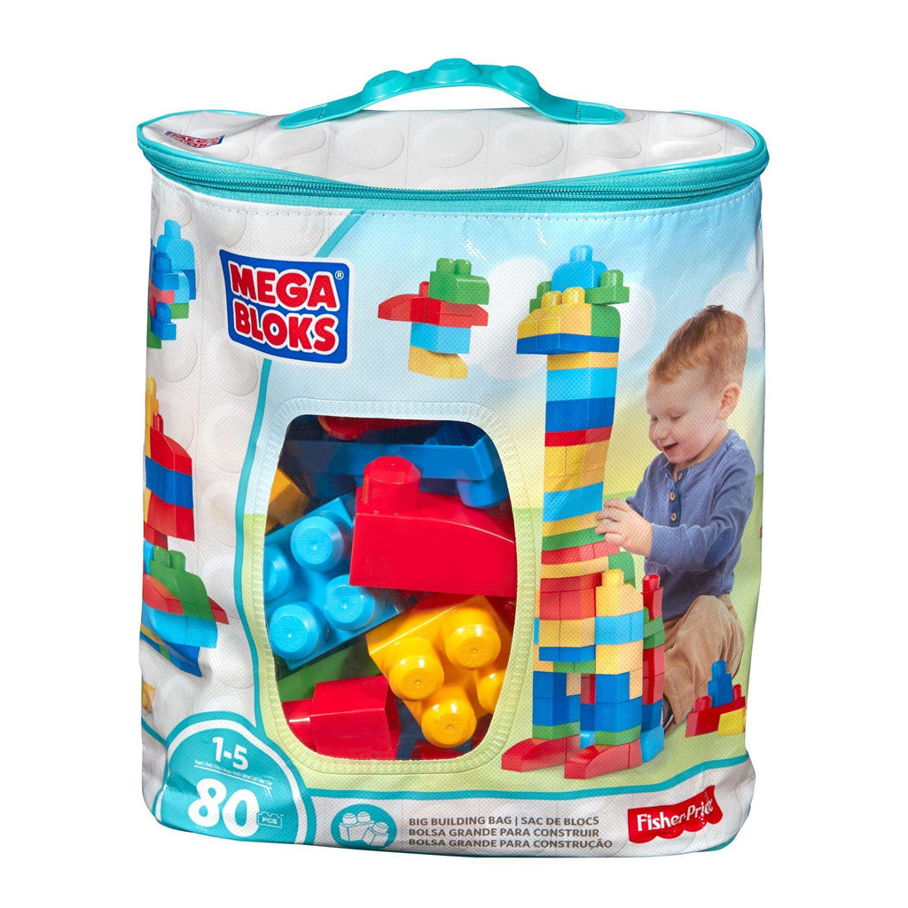 Mega Bloks First Builders Big Building Bag 80-Piece Classic – Square ...