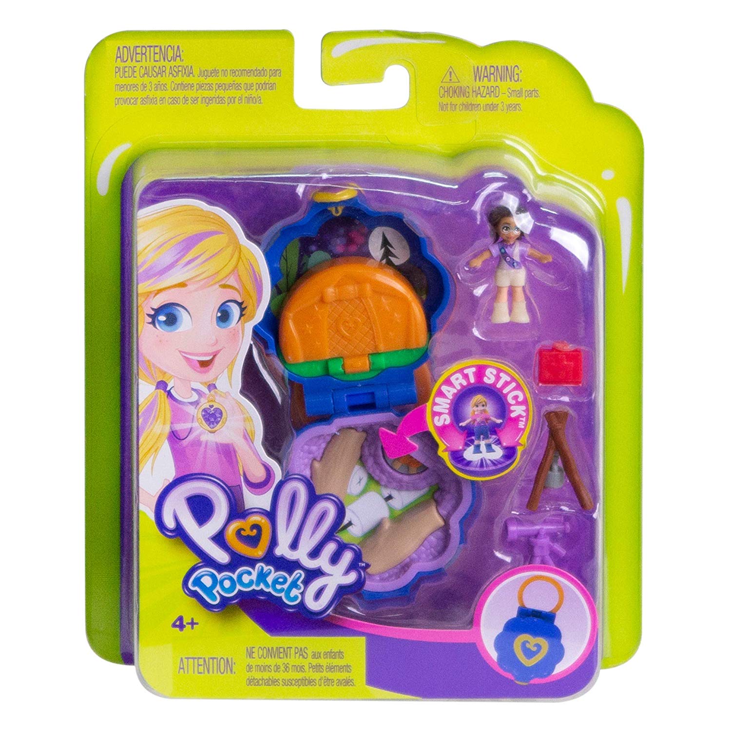 Polly Pocket Tiny Pocket Places Camping Compact! Shani Doll – Square ...