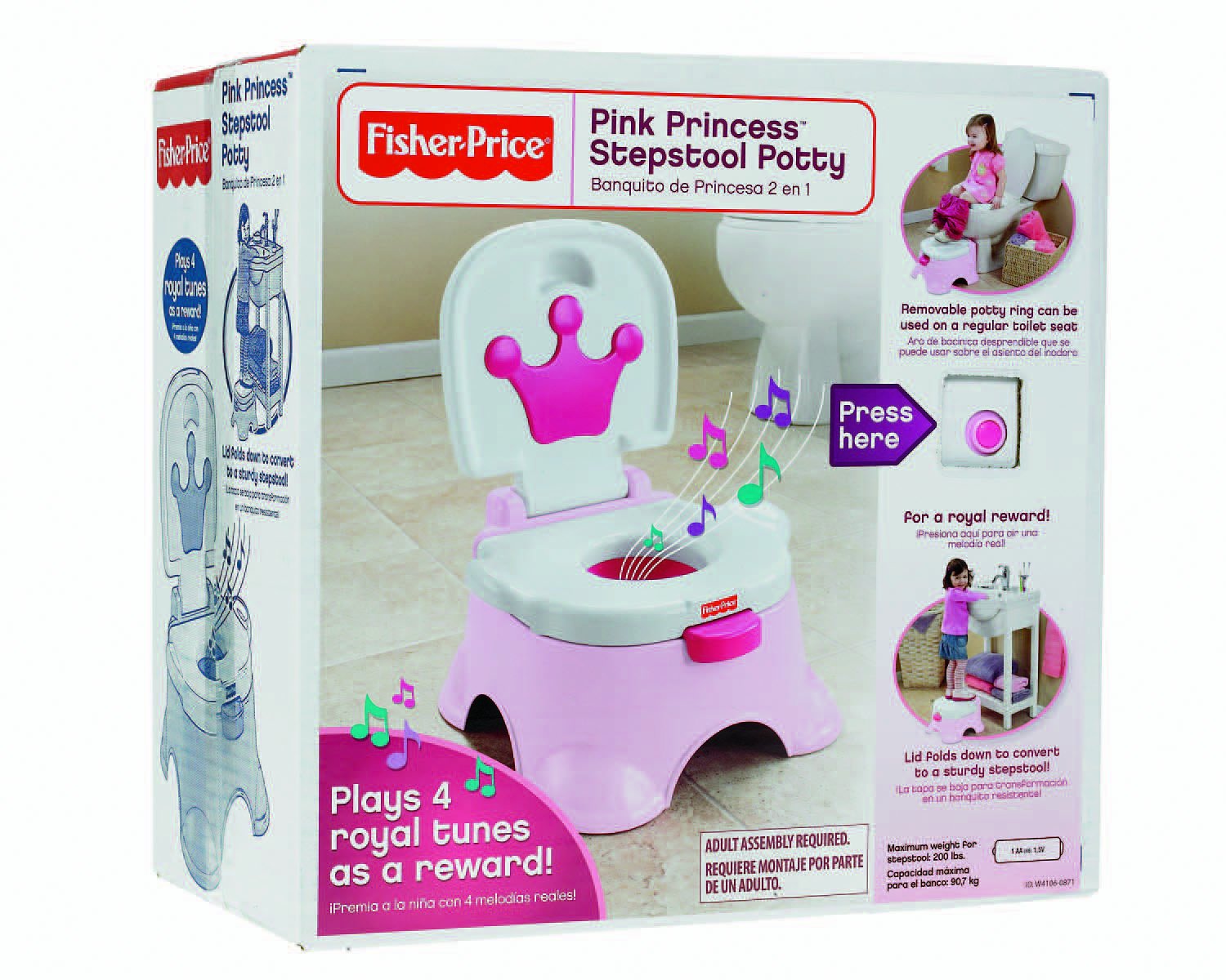 Fisher-Price Pink Princess Stepstool Potty – Square Imports