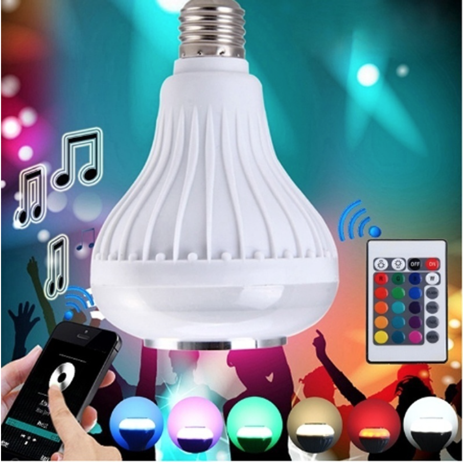 Wireless E27 Bluetooth LED Stereo Audio Speaker Bulb RGB Color Warm ...
