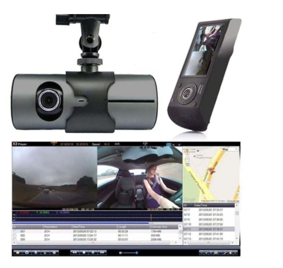Car DVR Camera Video Recorder Dash Cam G-Sensor GPS Dual Len Cam 2.7 ...